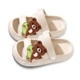 BOOMNY Girls Slippers Open Toe Flat Slides for Kids Adjustable Strap ...