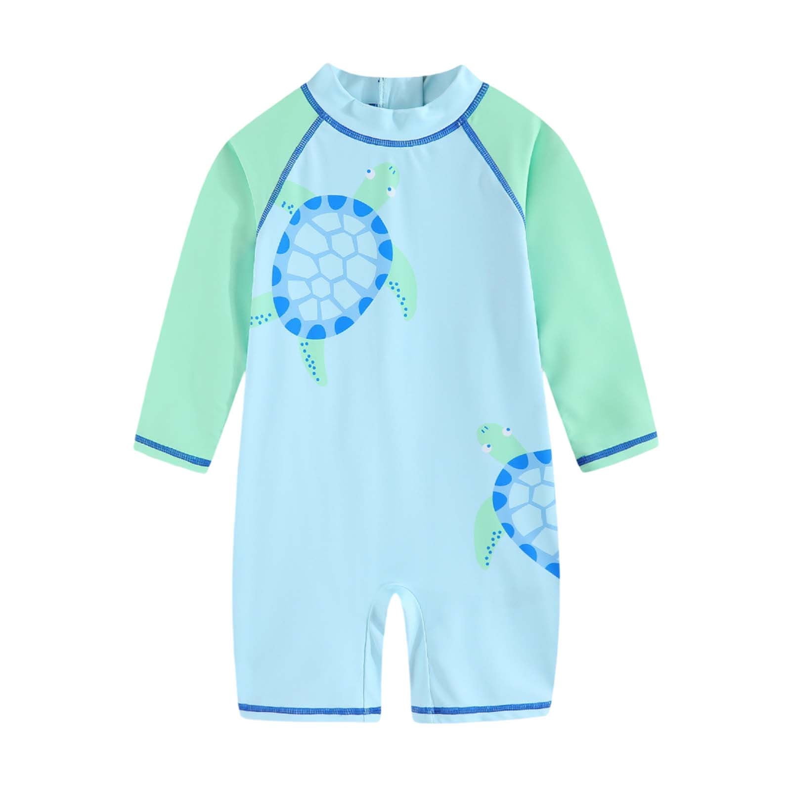 BOOMNY Girls Swimsuit Short Sleeve Cute Sweet Turtle Printed One Peice ...