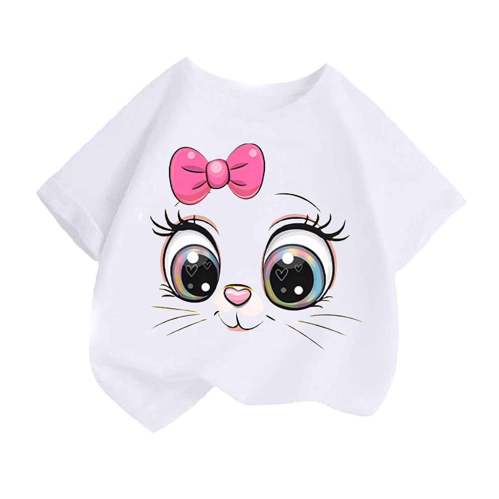 BOOMNY Girls T-Shirts Cute Cartoon Animal Printed Short Sleeve Round ...