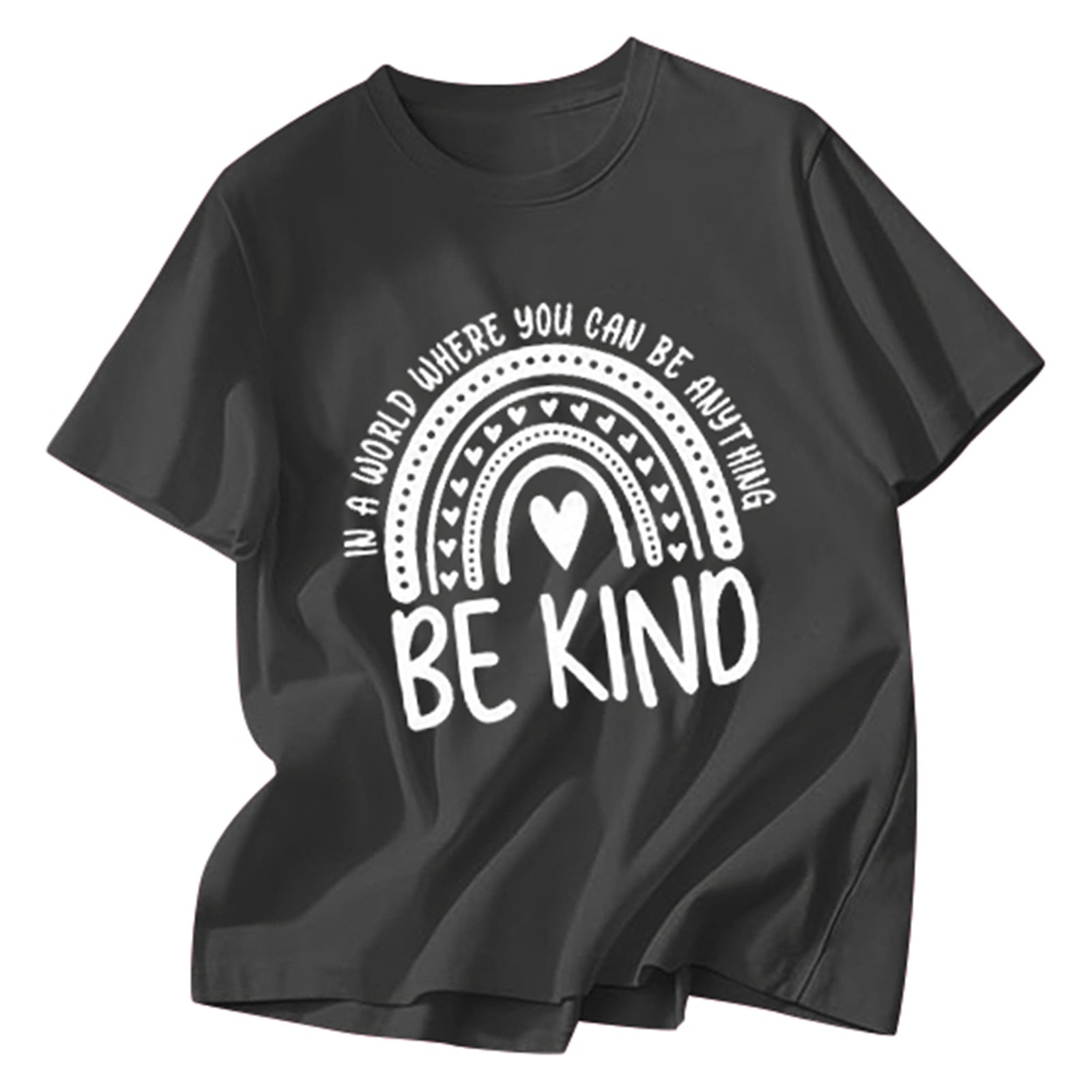 BOOMNY Girls T Shirts Say No To Bully Letter Printed Short Sleeve Crew ...