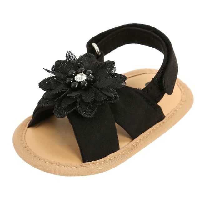 BOOMNY Girls Tassel Sandals Flowers Soft Sole Toddler Baby Shoes ...