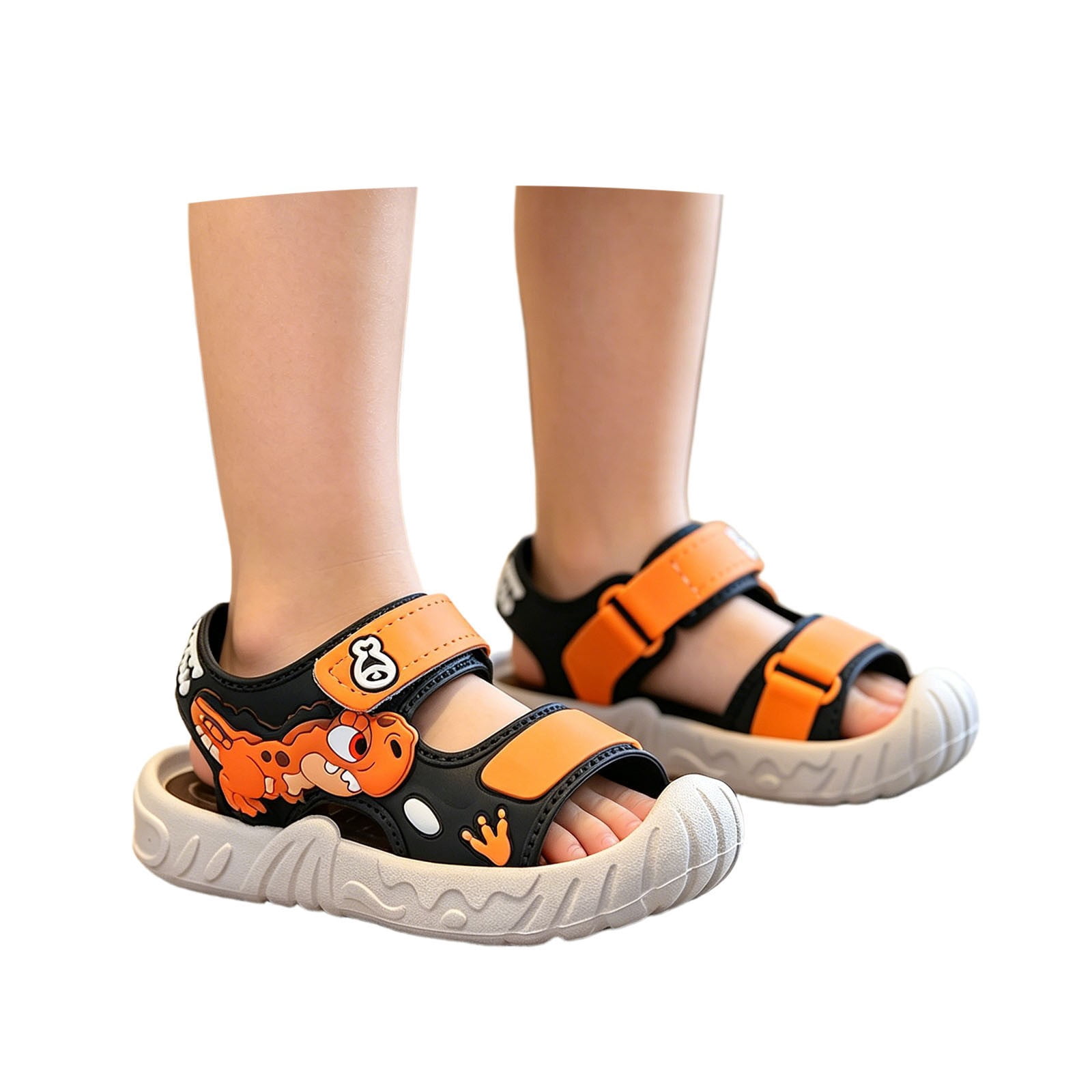 BOOMNY Girls Workout Sandals Open Toe Flat Sandals for Kids Adjustable ...