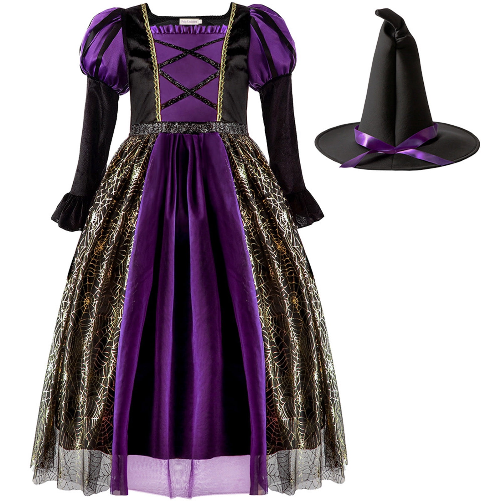BOOMNY Halloween Girls Clothes Sets Retro Hallowmas Witch Dress Up ...