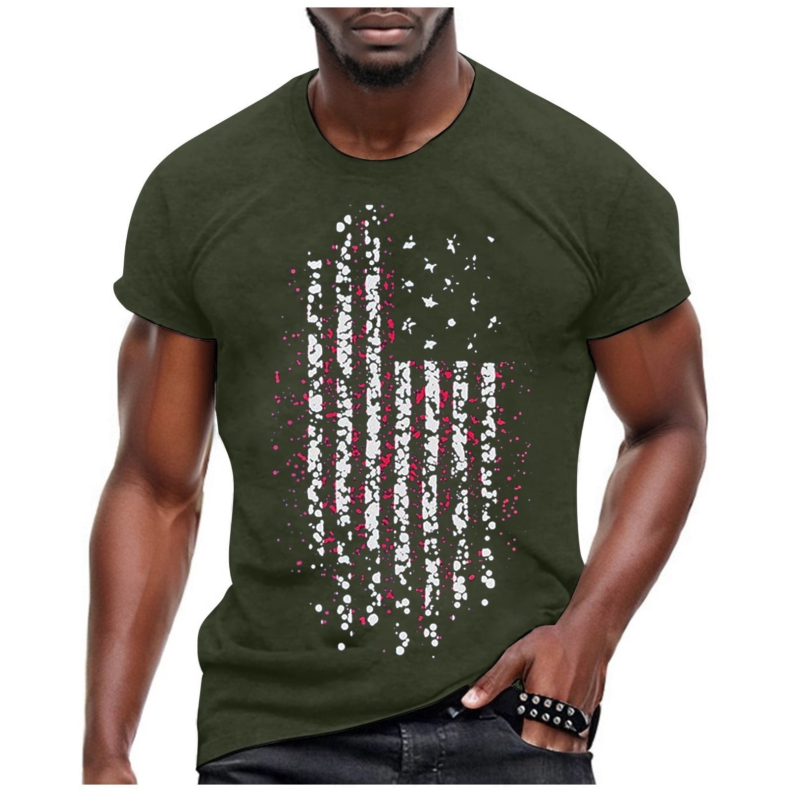 BOOMNY Independence Day Tshirts For Men Short Sleeve Patriotic July 4th ...