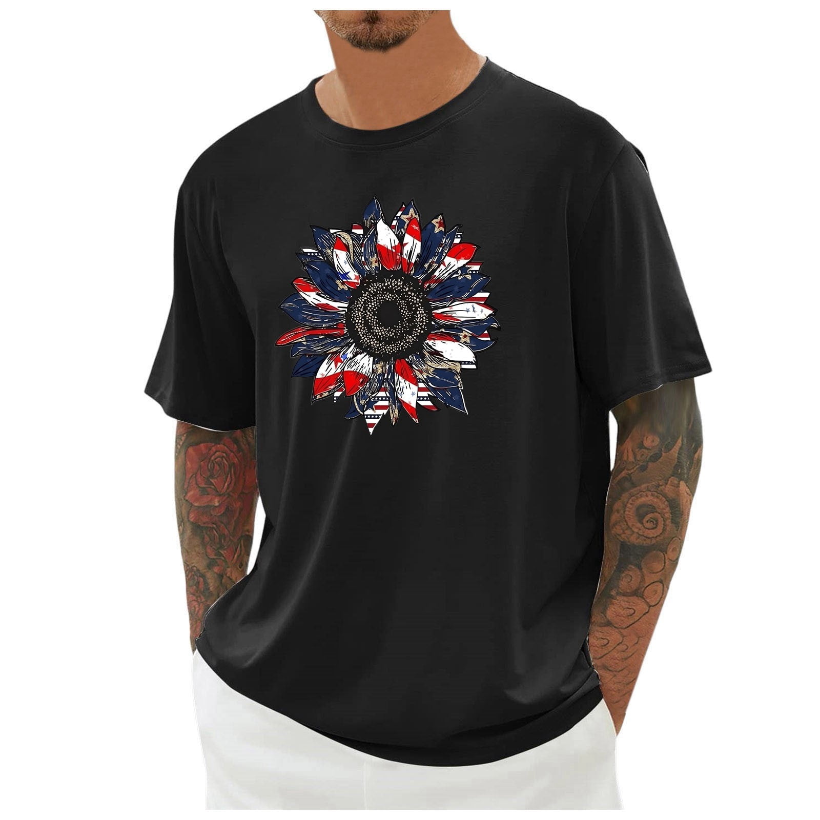 BOOMNY Independence Day Tshirts For Men Short Sleeve Patriotic July 4th ...