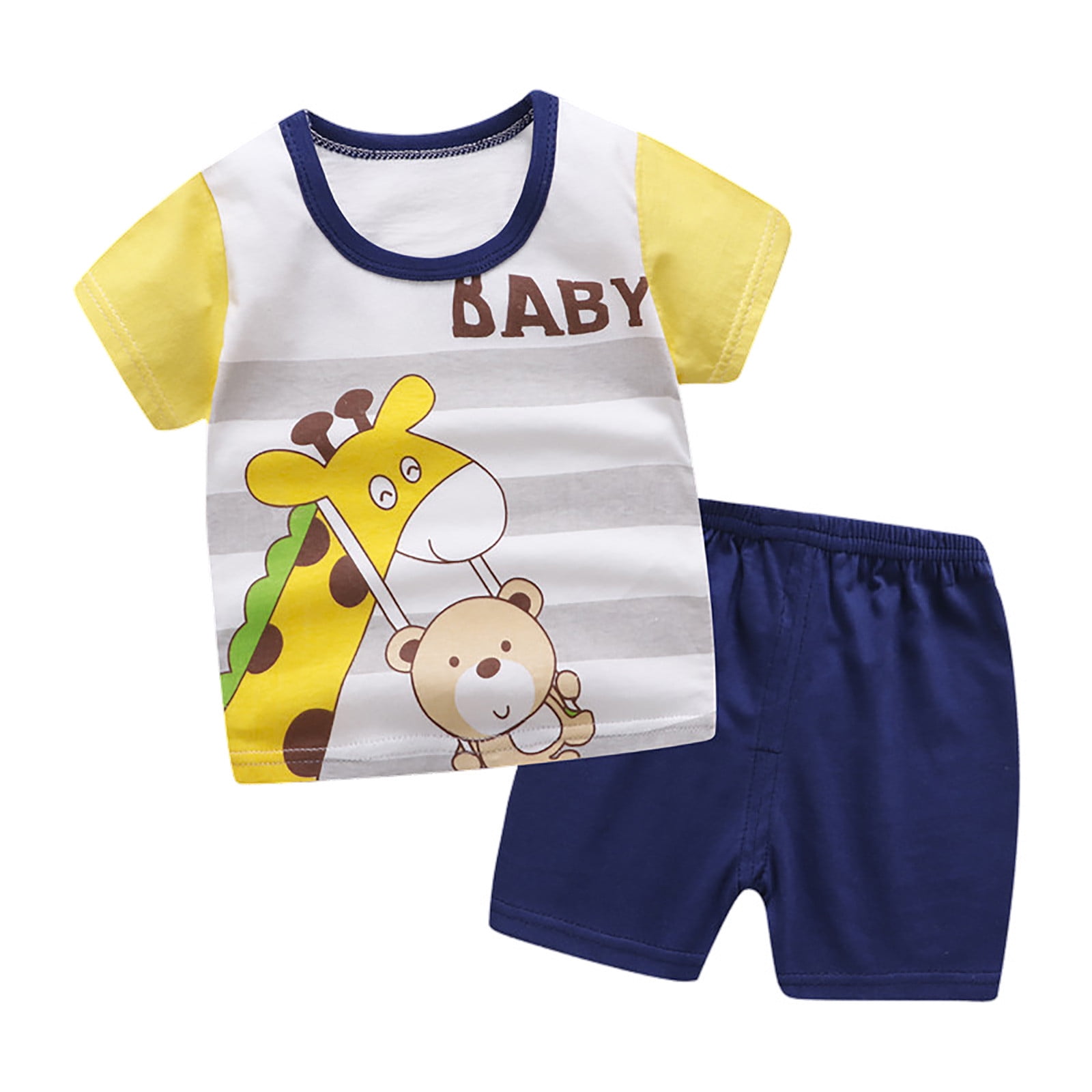 BOOMNY Baby Boys Outfit Set 2 Peice Clothes Set for Kids Cartoon Car ...