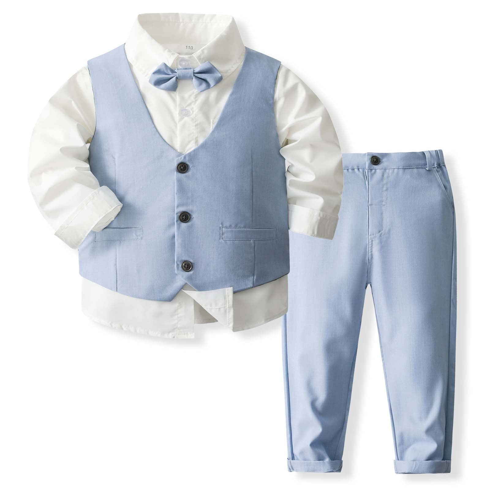 BOOMNY Infant Baby Boys Outfit Set 4 Peice Wedding Clothes Set for Kids ...