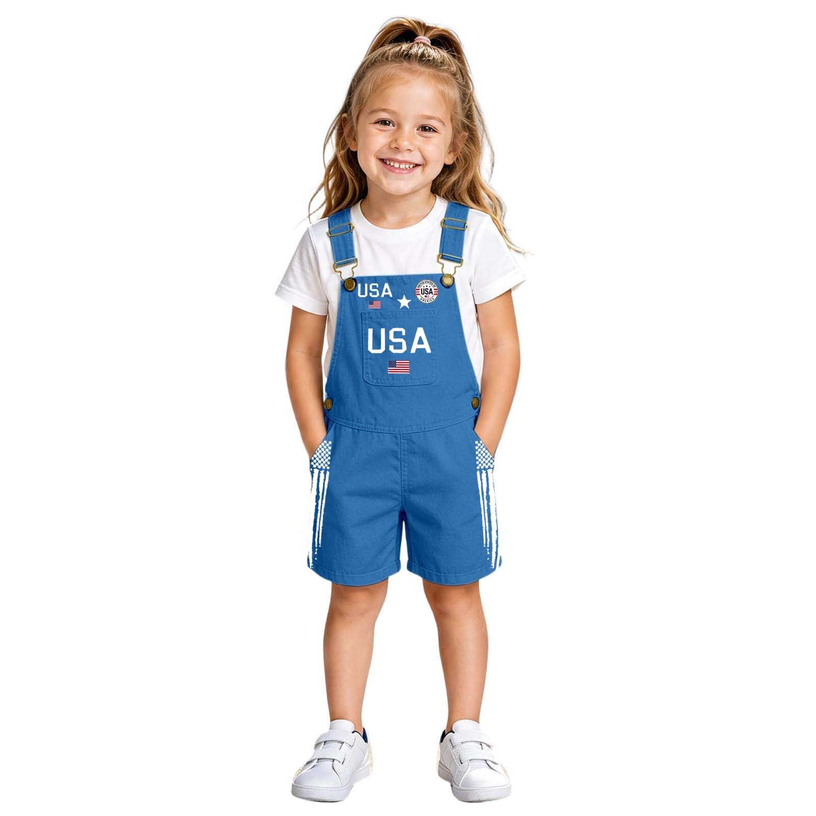 BOOMNY July 4Th Kids Bib Overalls 250 Anniversary Usa Shortalls For ...