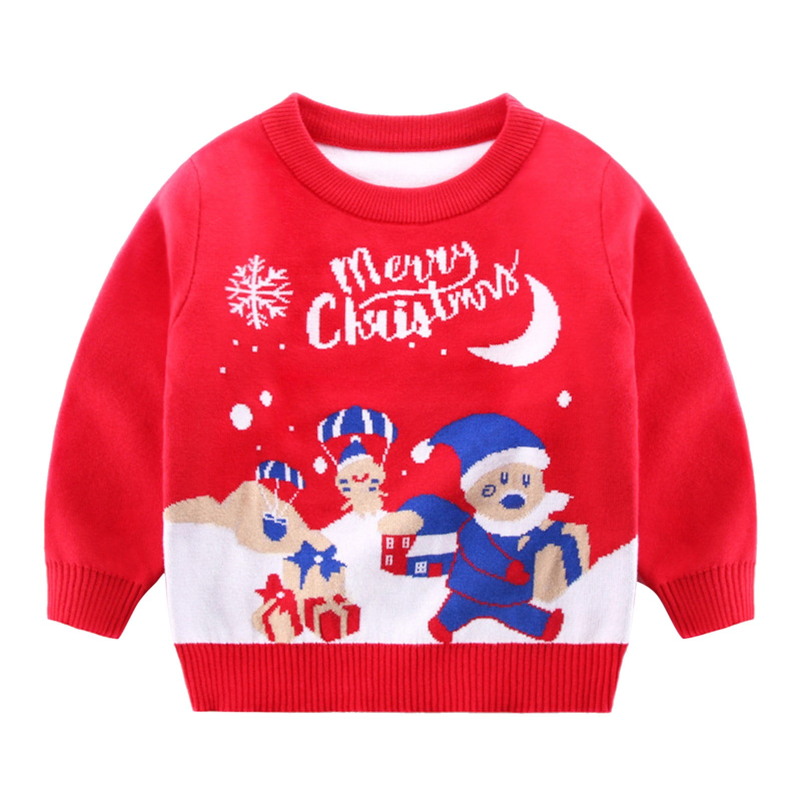 BOOMNY Kids Infants Girls Sweaters Long Sleeve Xmas Deer Embroidery ...