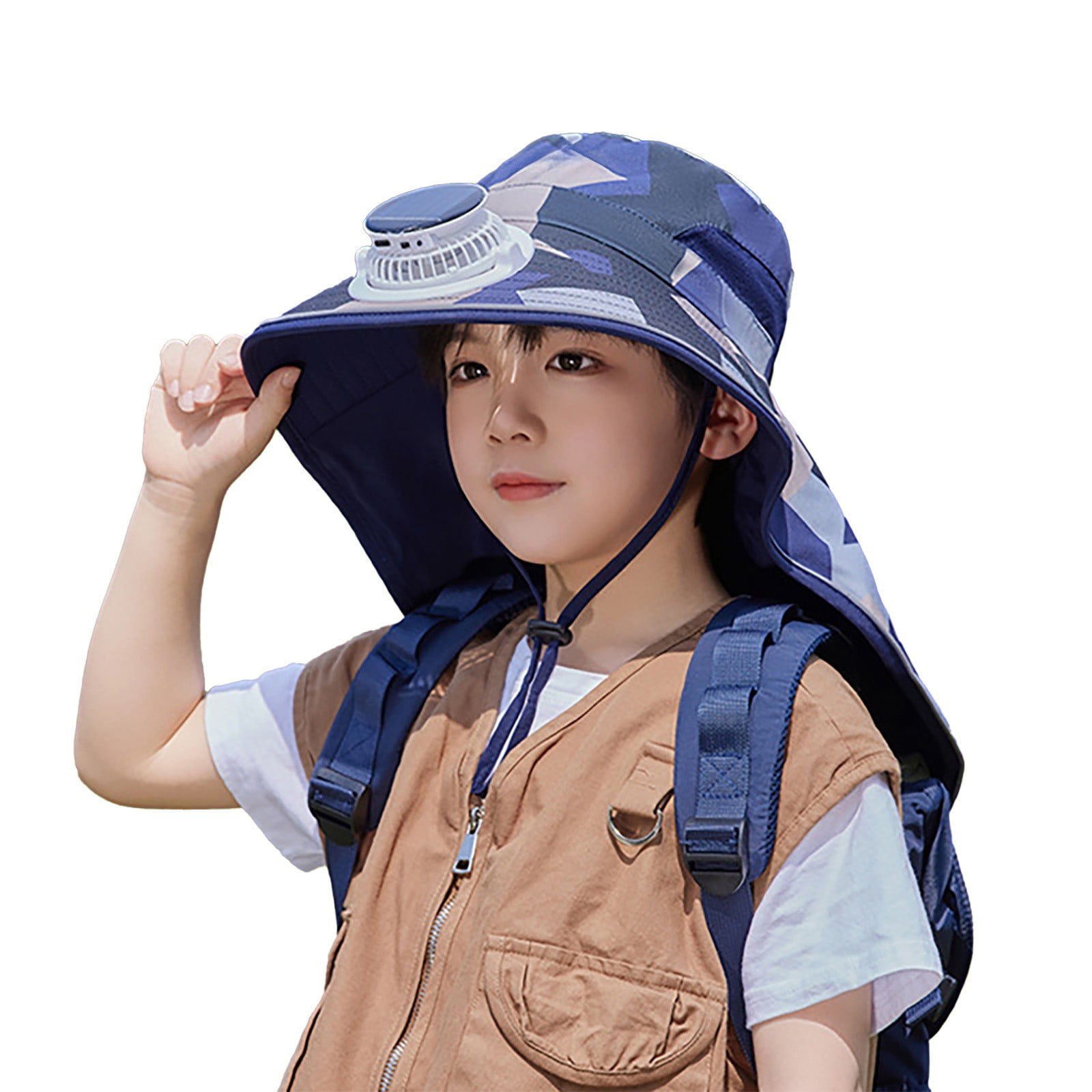 BOOMNY Kids Solar Fan Hat Summer Trips Cap With Built In Usb Charging ...