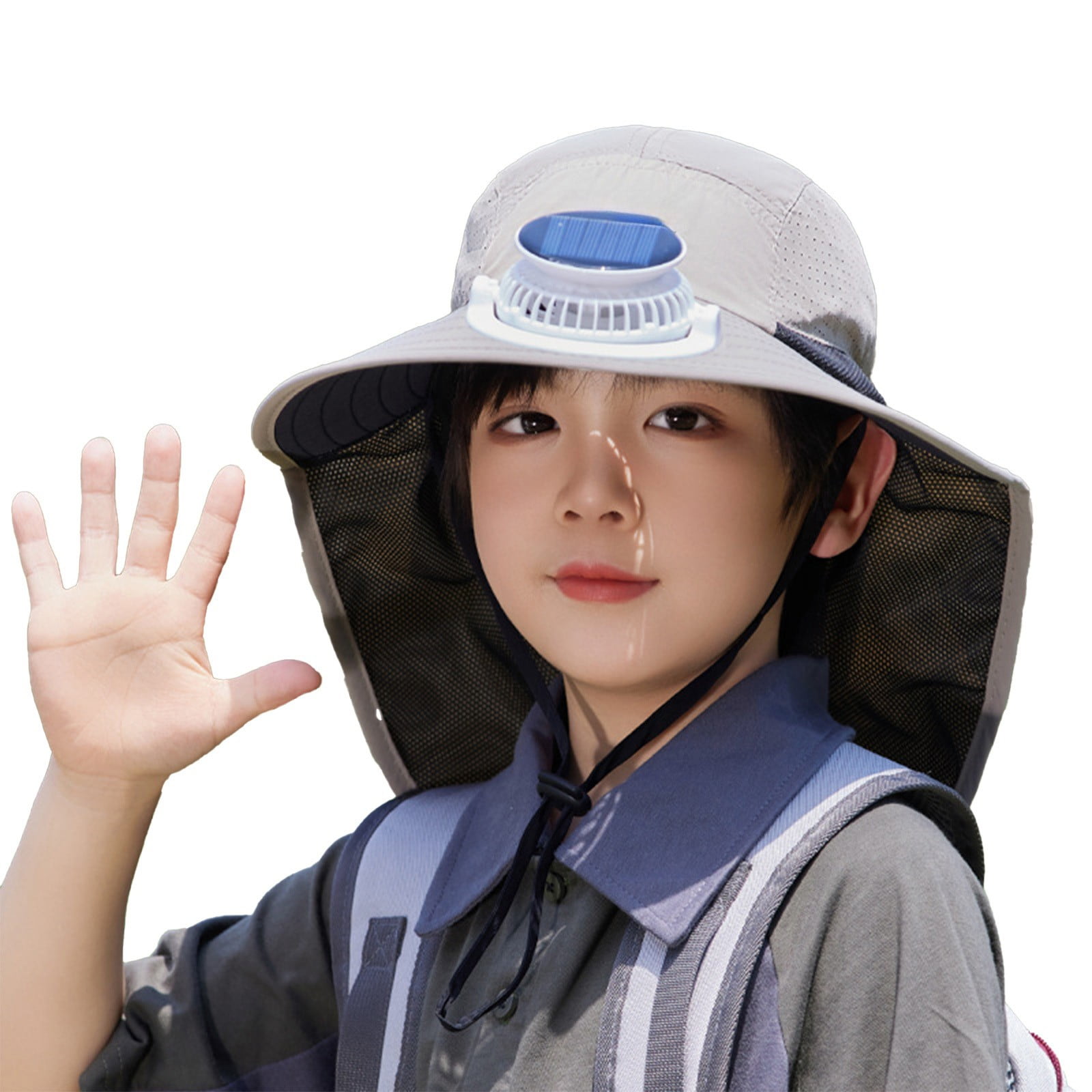 BOOMNY Kids Solar Fan Hat Summer Trips Cap With Built In Usb Charging ...