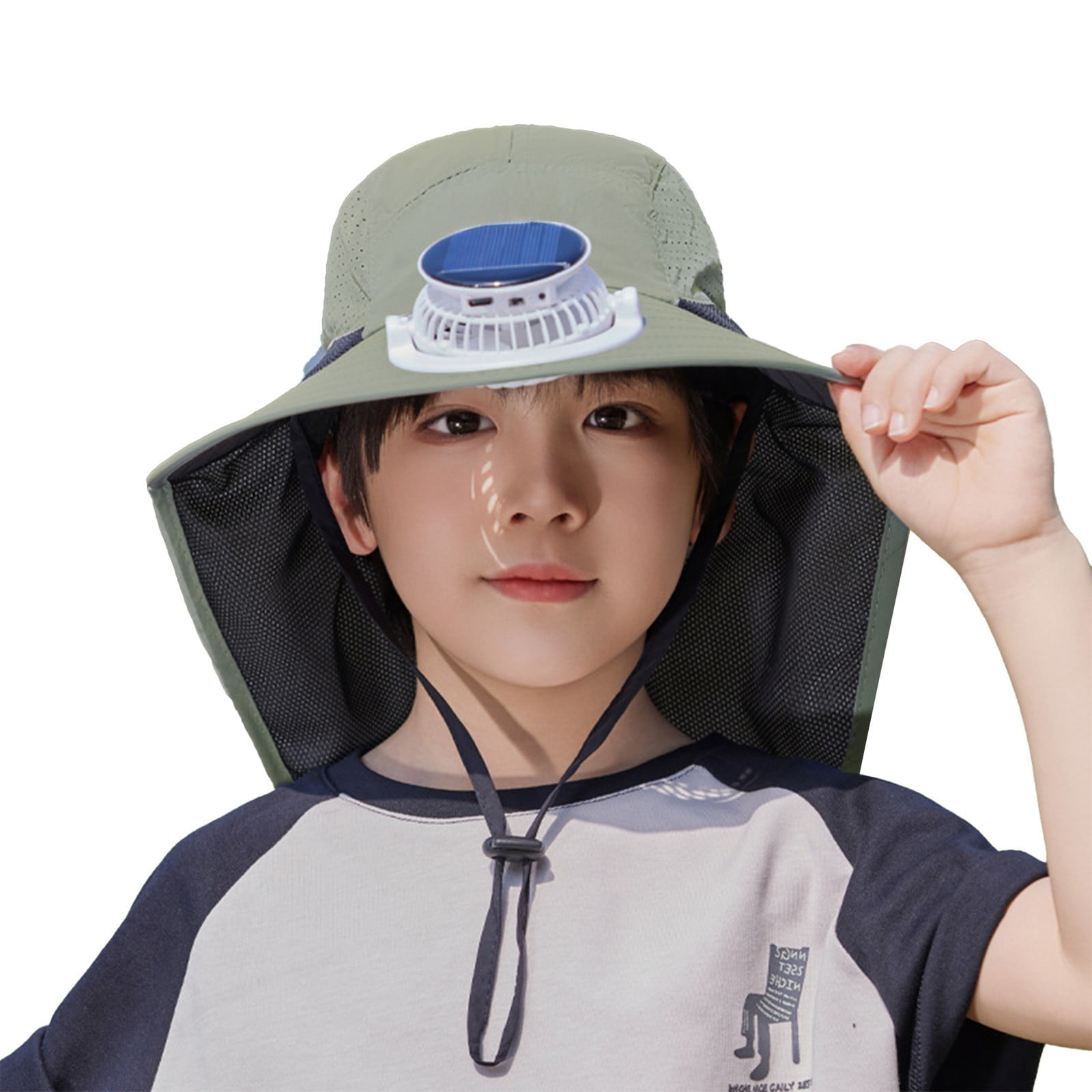 BOOMNY Kids Solar Fan Hat Summer Trips Cap With Built In Usb Charging ...