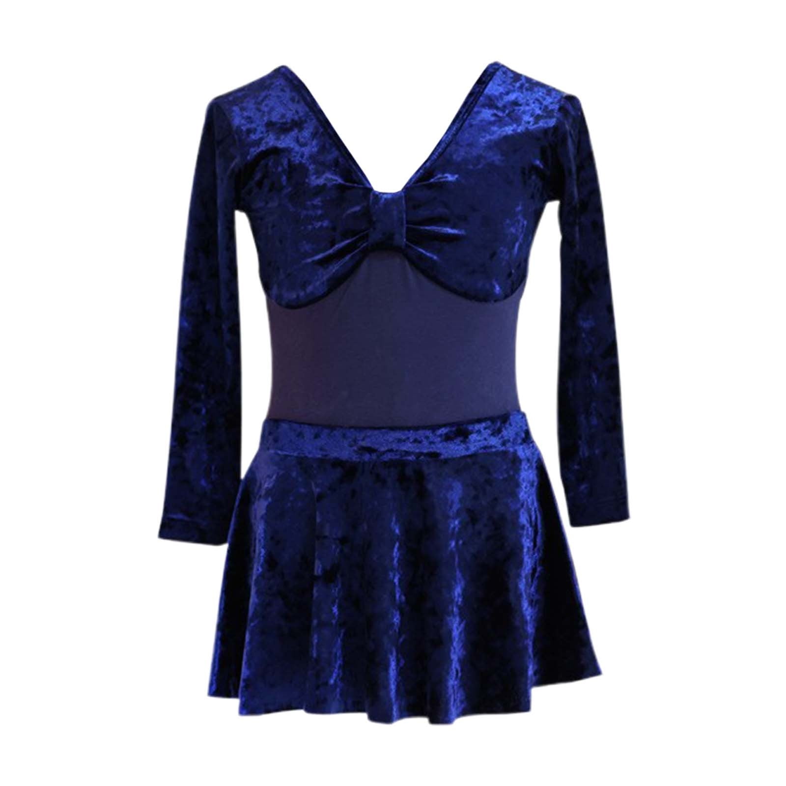 BOOMNY Long Sleeve Leotards For Girls Velvet Ballet Gymnastics ...