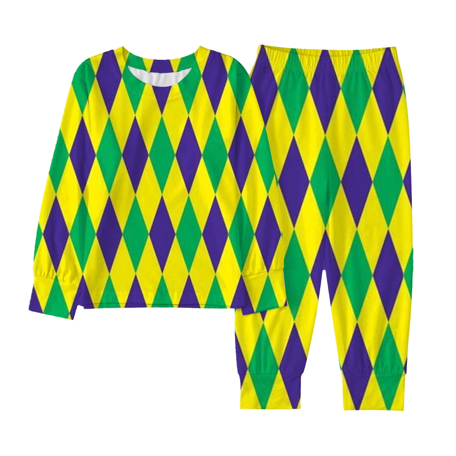 BOOMNY Mardi Gras Toddler Baby Girls Outfit Set Long Sleeve Patchwork ...