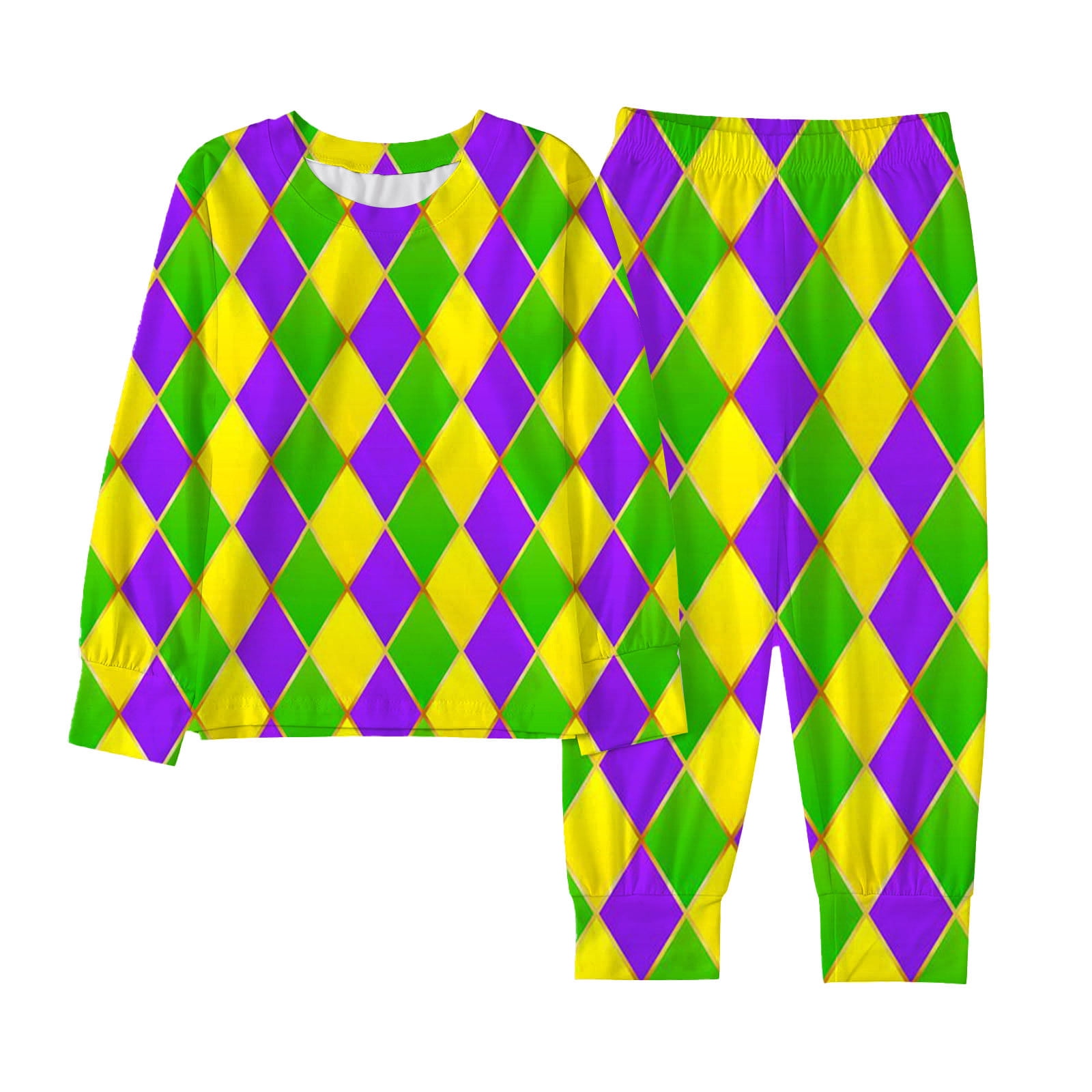 BOOMNY Mardi Gras Toddler Baby Girls Outfit Set Long Sleeve Patchwork ...