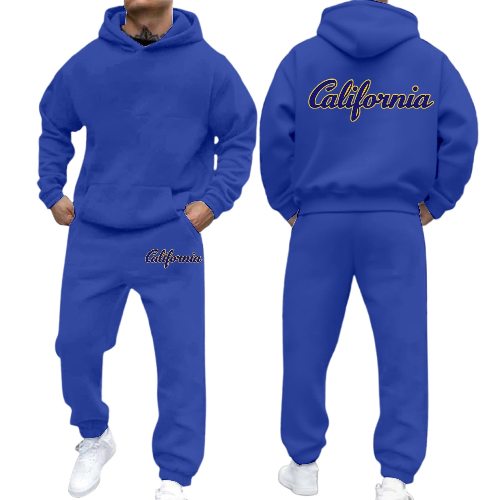 BOOMNY Men'S Sweatsuits Letter Graphic Hoodies Sweatpants 2Pcs Gym ...