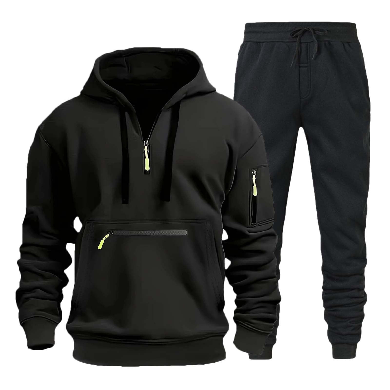 BOOMNY Men Sweatsuits Set Plus Size Hoodies Sweatpants 2Pcs Gym Sweat ...