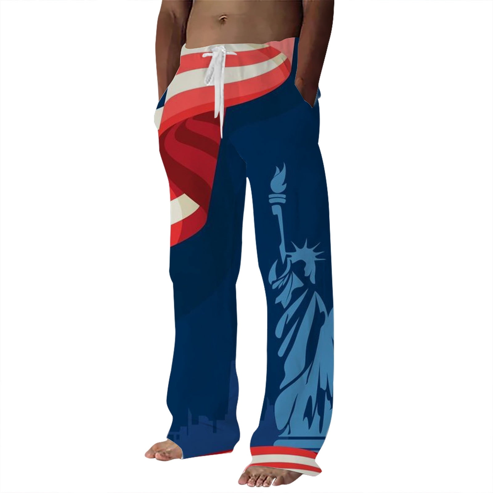 BOOMNY Men's 4th Of July Pants Patriotic July 4th Usa Flag Star Striped ...