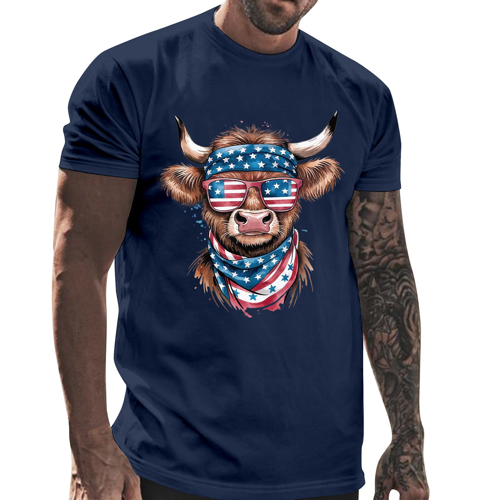 BOOMNY Men's Independence Day Tshirts Short Sleeve Patriotic July 4th ...
