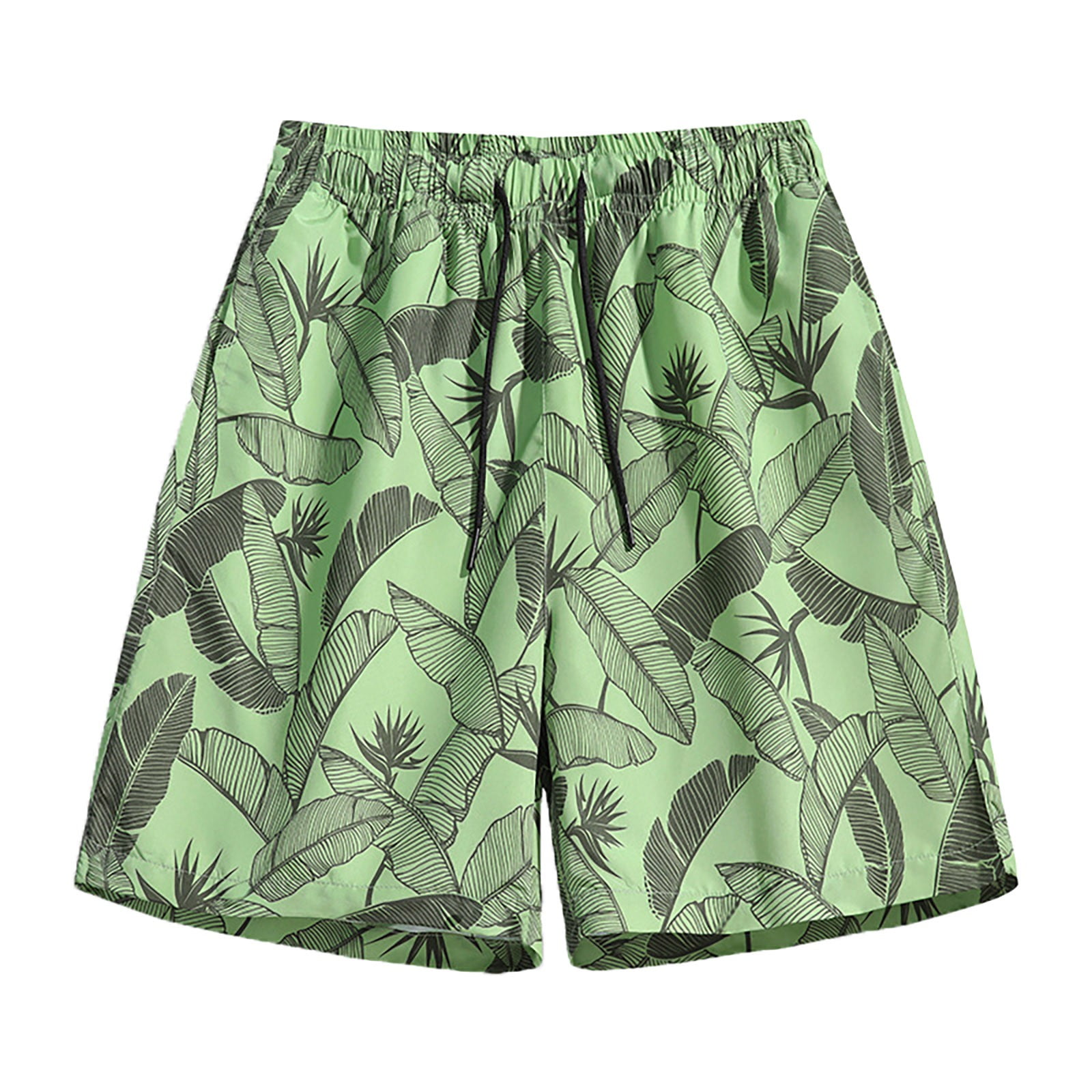 BOOMNY Men's Shorts Casual Hawaiian Beach Printed Elastic Waist ...