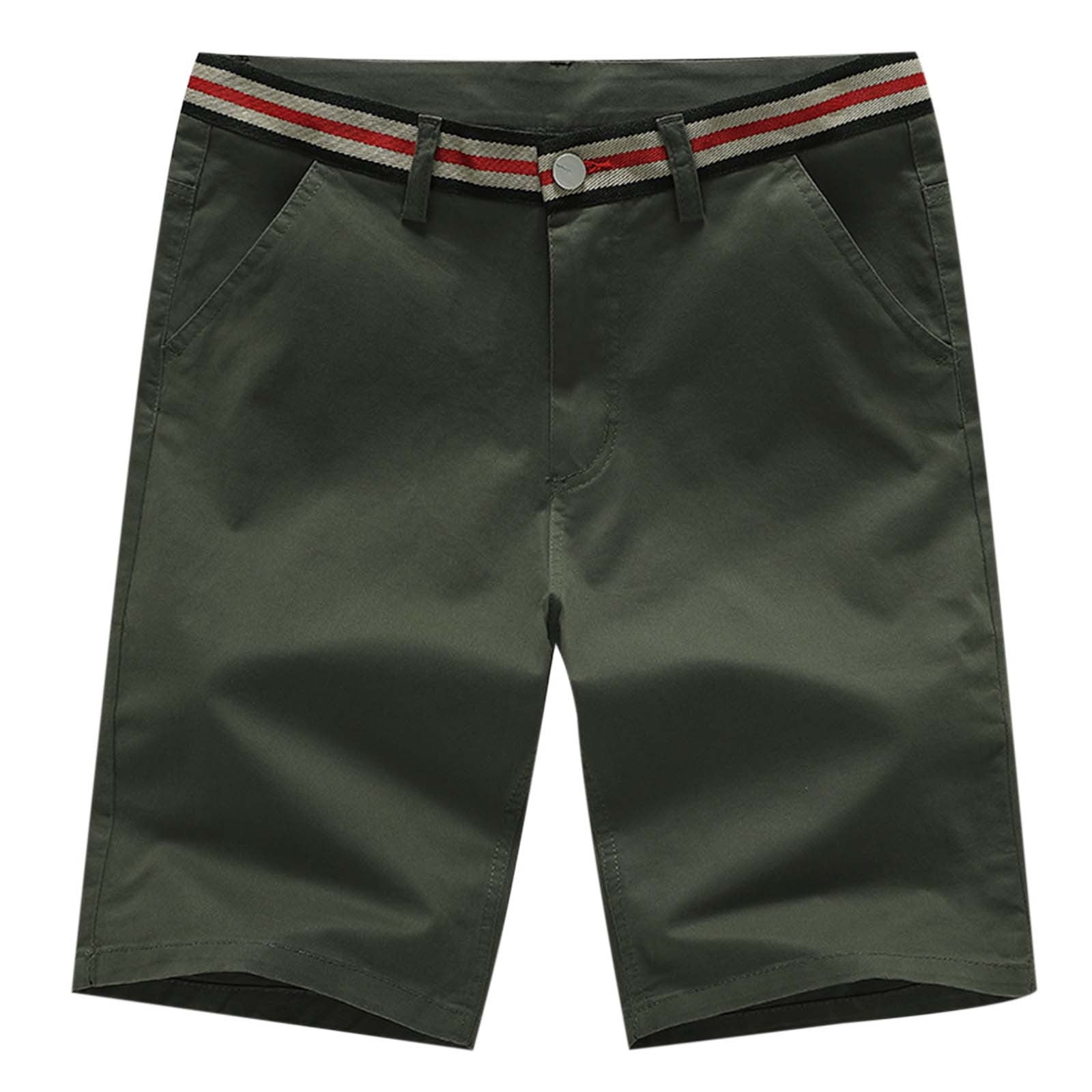 BOOMNY Men's Shorts Solid Color Buttons Suit Shorts For Man Soft Loose ...