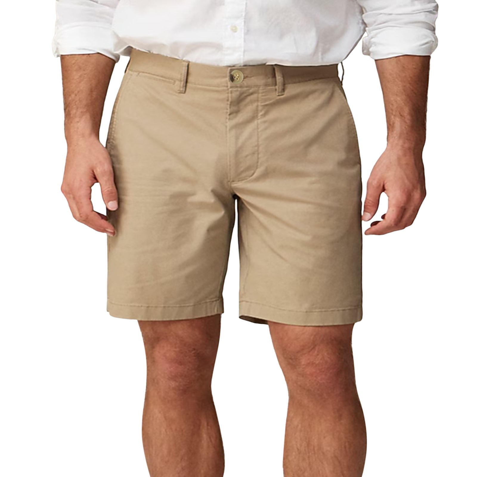 BOOMNY Men's Shorts Solid Color Buttons Suit Shorts For Man Soft Loose ...