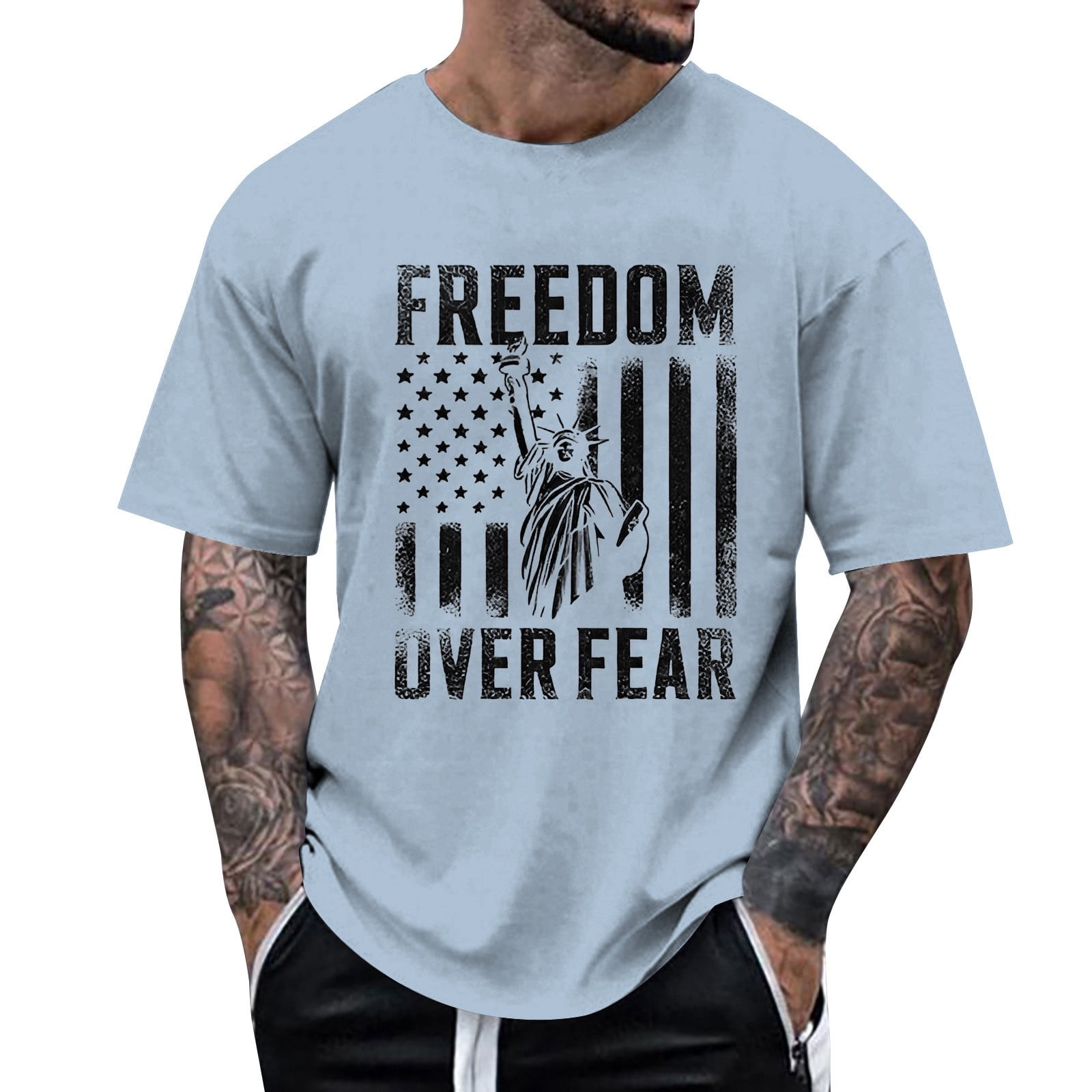 BOOMNY Mens 4th Of July Tshirts Short Sleeve Patriotic July 4th Usa Flag Star Striped Printed T ...