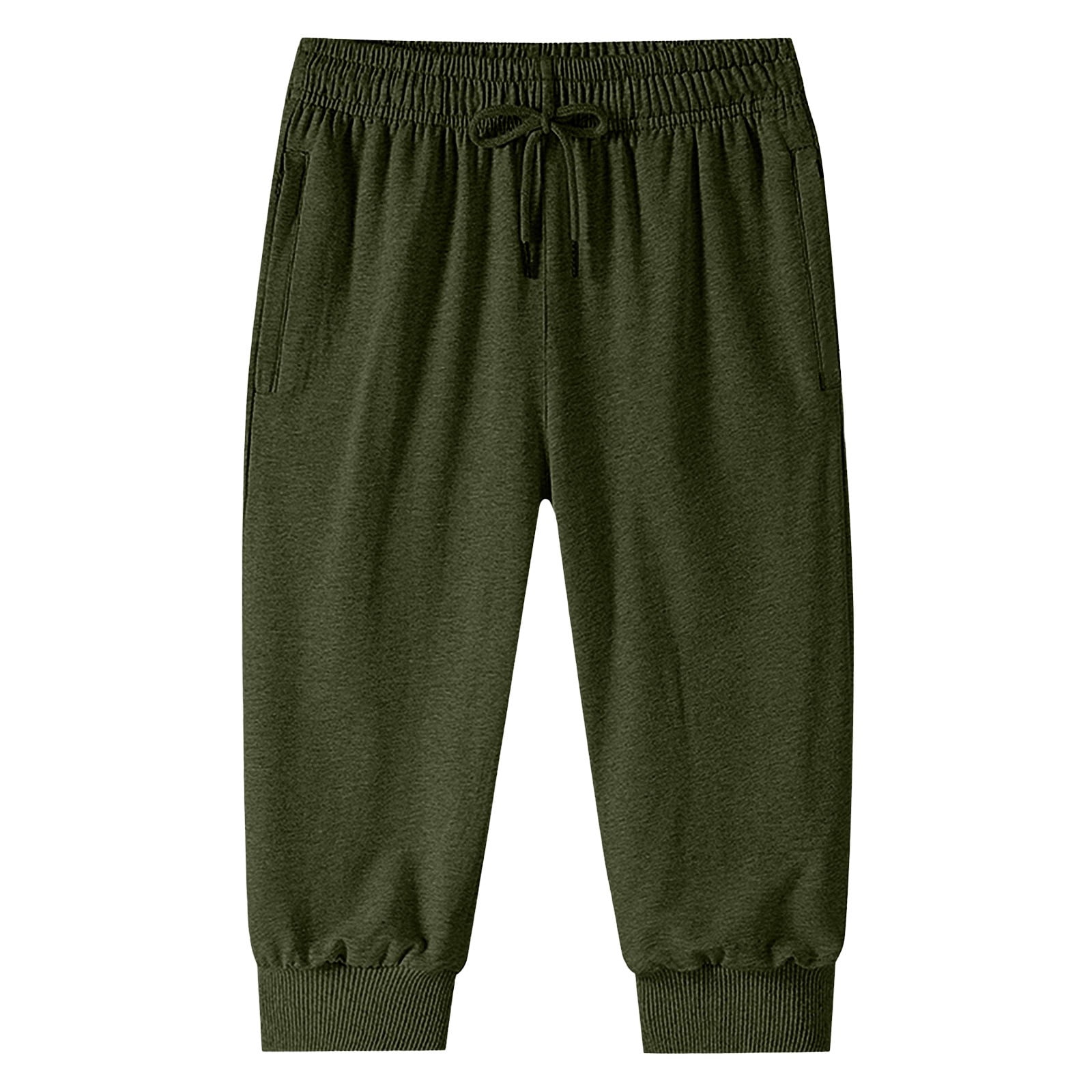 BOOMNY Mens Baggy Capri Pants Plus Size Pants for Men Loose Fit Elastic ...
