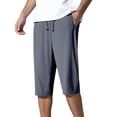 BOOMNY Mens Baggy Capri Pants Straight Leg Silk Pants for Men Plus Size ...