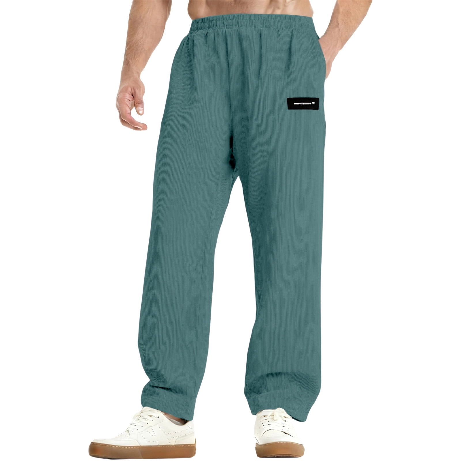 BOOMNY Mens Baggy Corduroy Pants Wide Leg Pants for Men Loose Fit ...