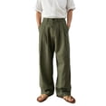 BOOMNY Mens Baggy Pants Wide Leg Pants for Men Loose Fit Buttons Solid ...