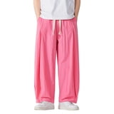 BOOMNY Mens Baggy Pants Wide Leg Pants for Men Loose Fit Elastic Waist ...