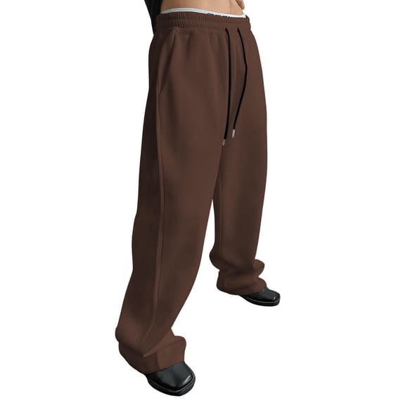 BOOMNY Mens Baggy Sweatpants Wide Leg Pants for Men Loose Fit Elastic ...