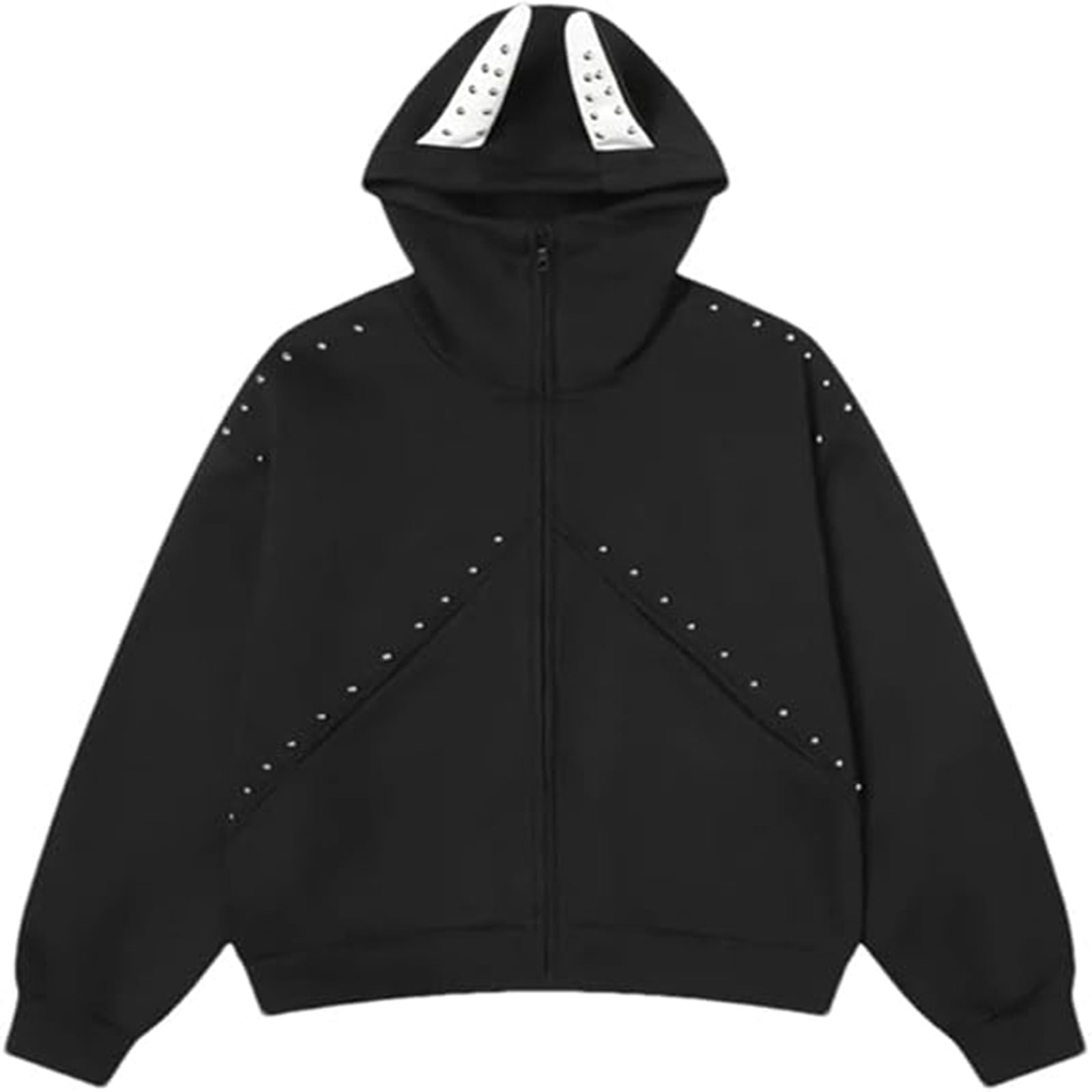 BOOMNY Mens Hoodies Long Sleeve Hoodie for Men Dog Ear Design Gothic ...