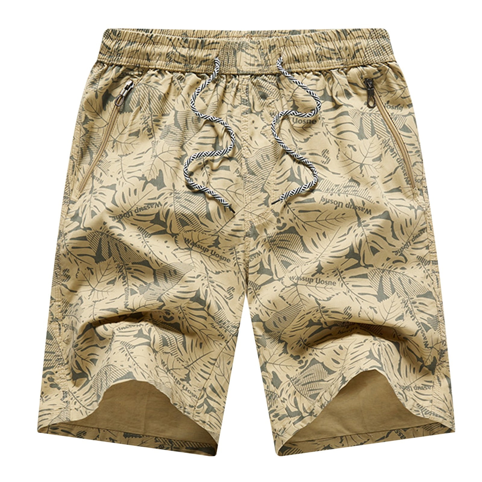 BOOMNY Mens Shorts Casual Printed Buttons Cargo Shorts For Man Soft ...