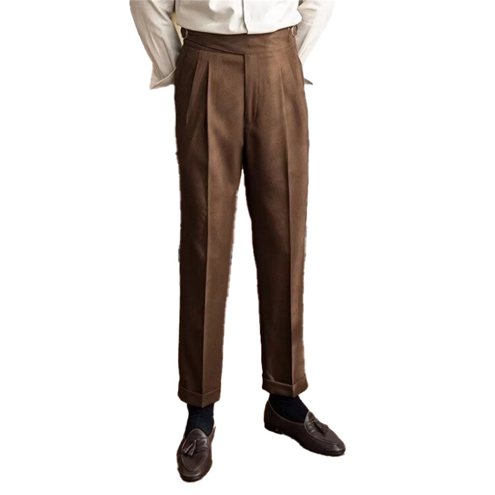 BOOMNY Mens Suit Pants Straight Leg Dress Pants for Men High Waist ...