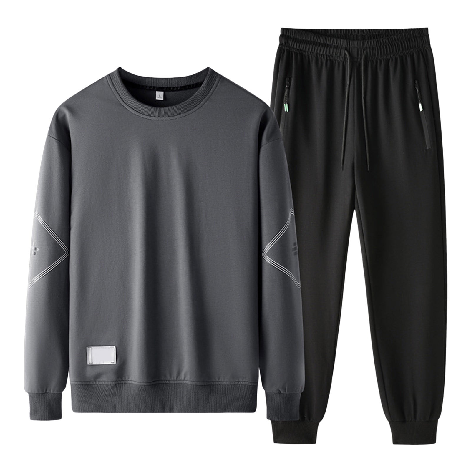 BOOMNY Mens Tracksuits Casual Graphic Sweatshirts Pants 2Pcs Gym Sweat ...