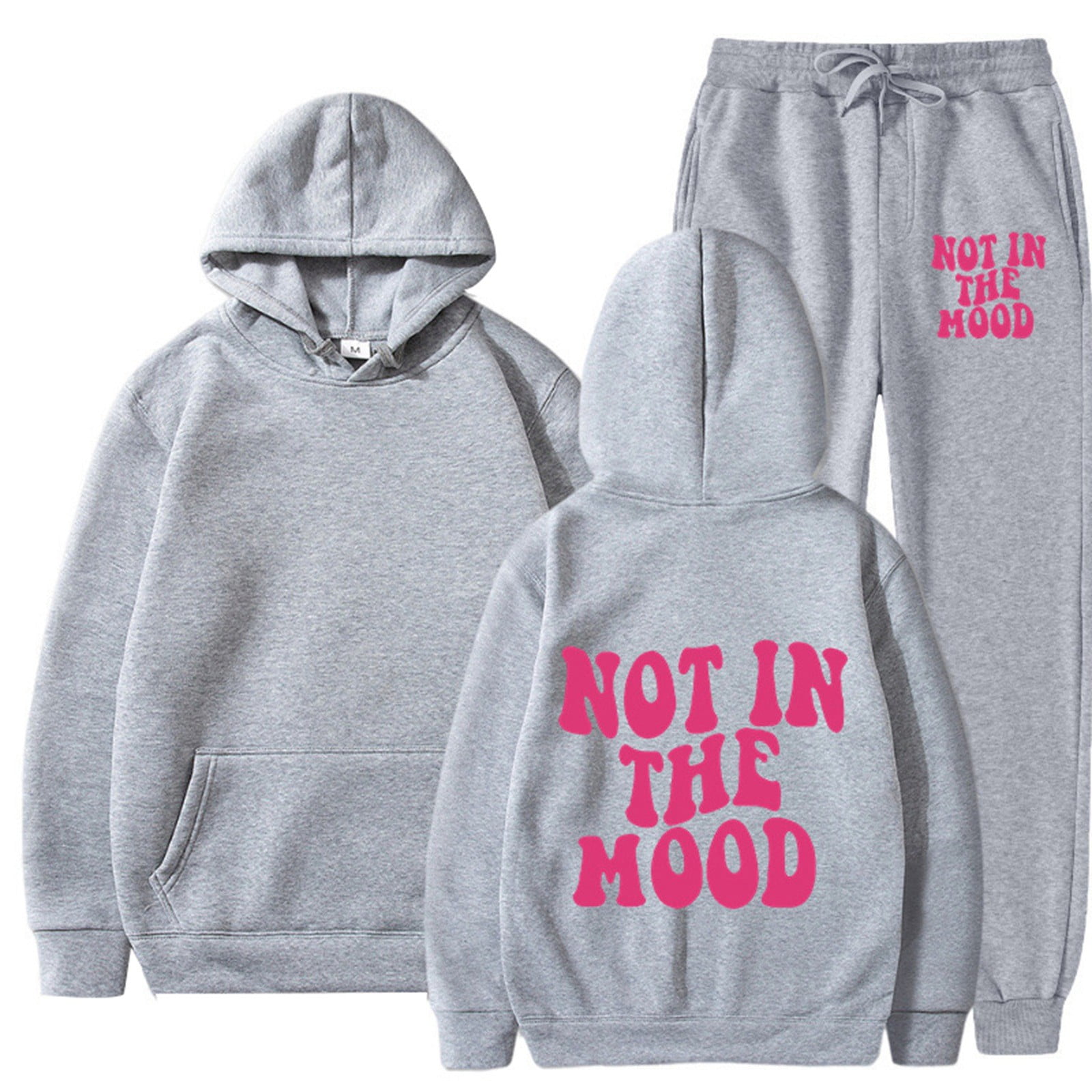 BOOMNY Mens Tracksuits Letter Graphic Hoodies Sweatpants 2Pcs Gym Sweat ...