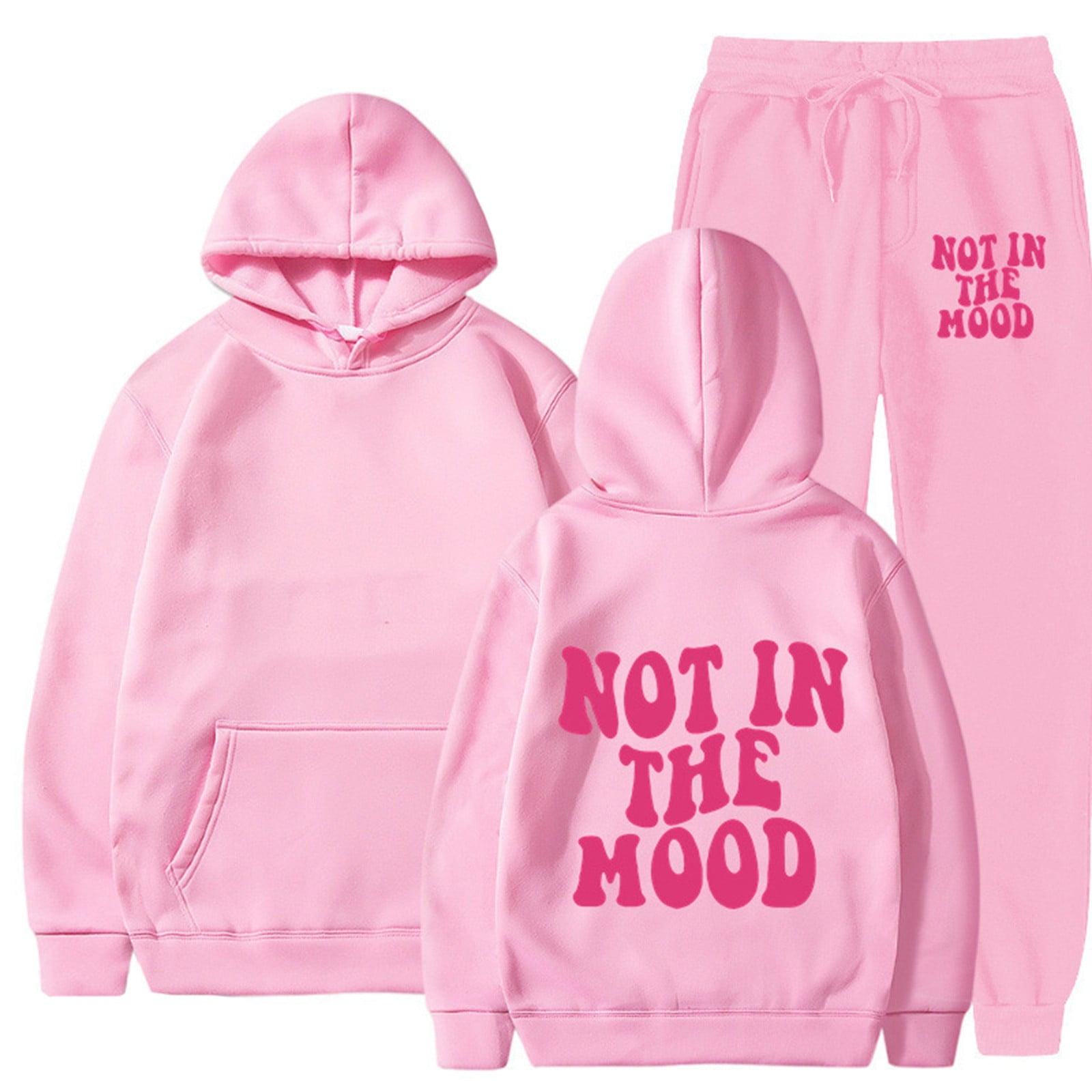 BOOMNY Mens Tracksuits Letter Graphic Hoodies Sweatpants 2Pcs Gym Sweat ...