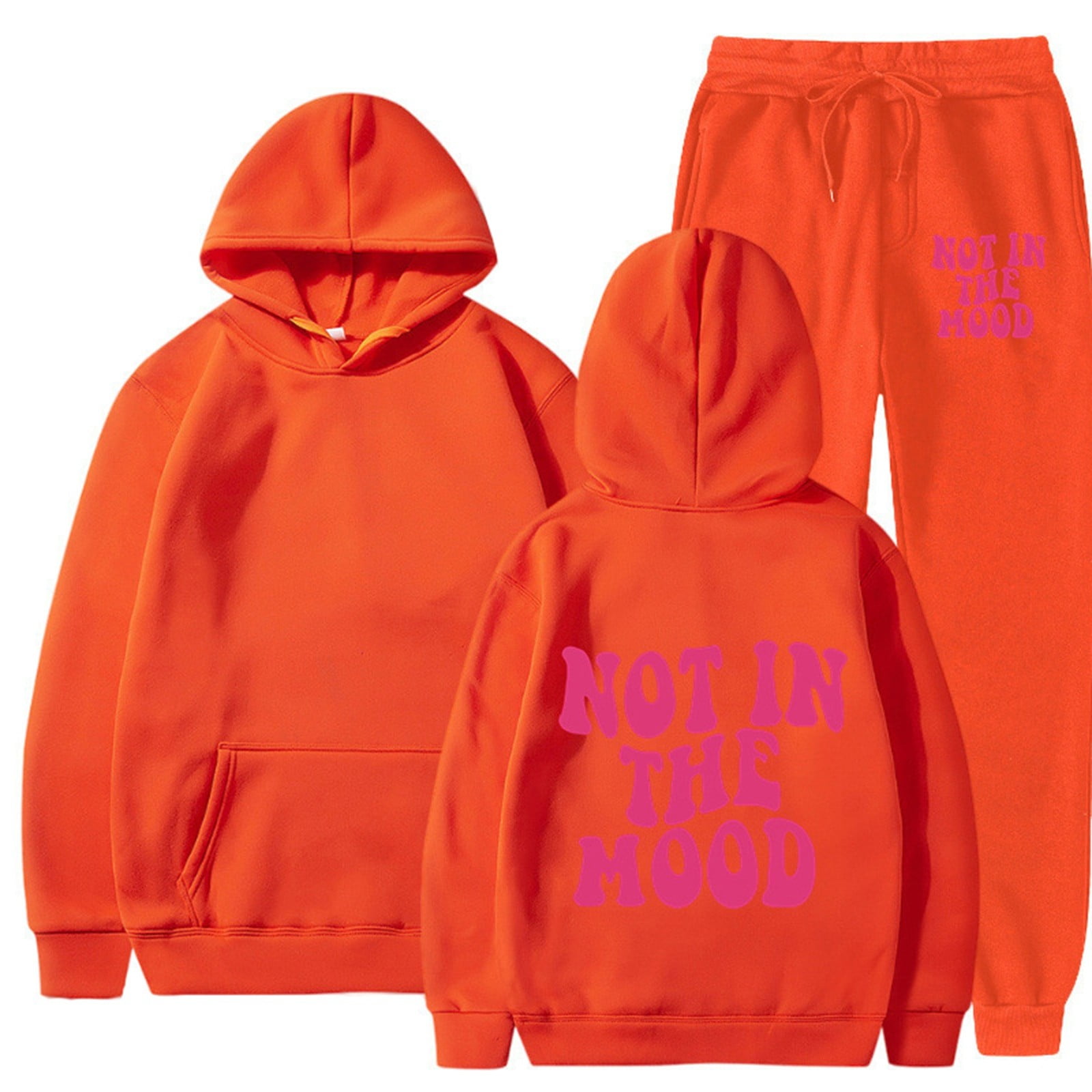 BOOMNY Mens Tracksuits Letter Graphic Hoodies Sweatpants 2Pcs Gym Sweat ...