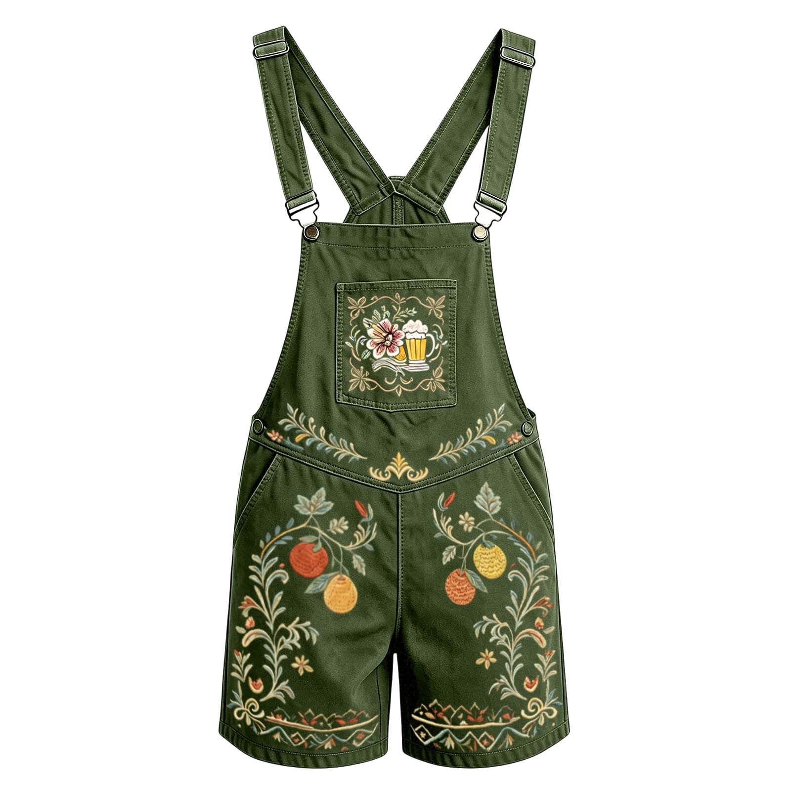 BOOMNY Oktoberfest Mens Short Bib Overalls Wide Leg Jumpsuits for Men ...