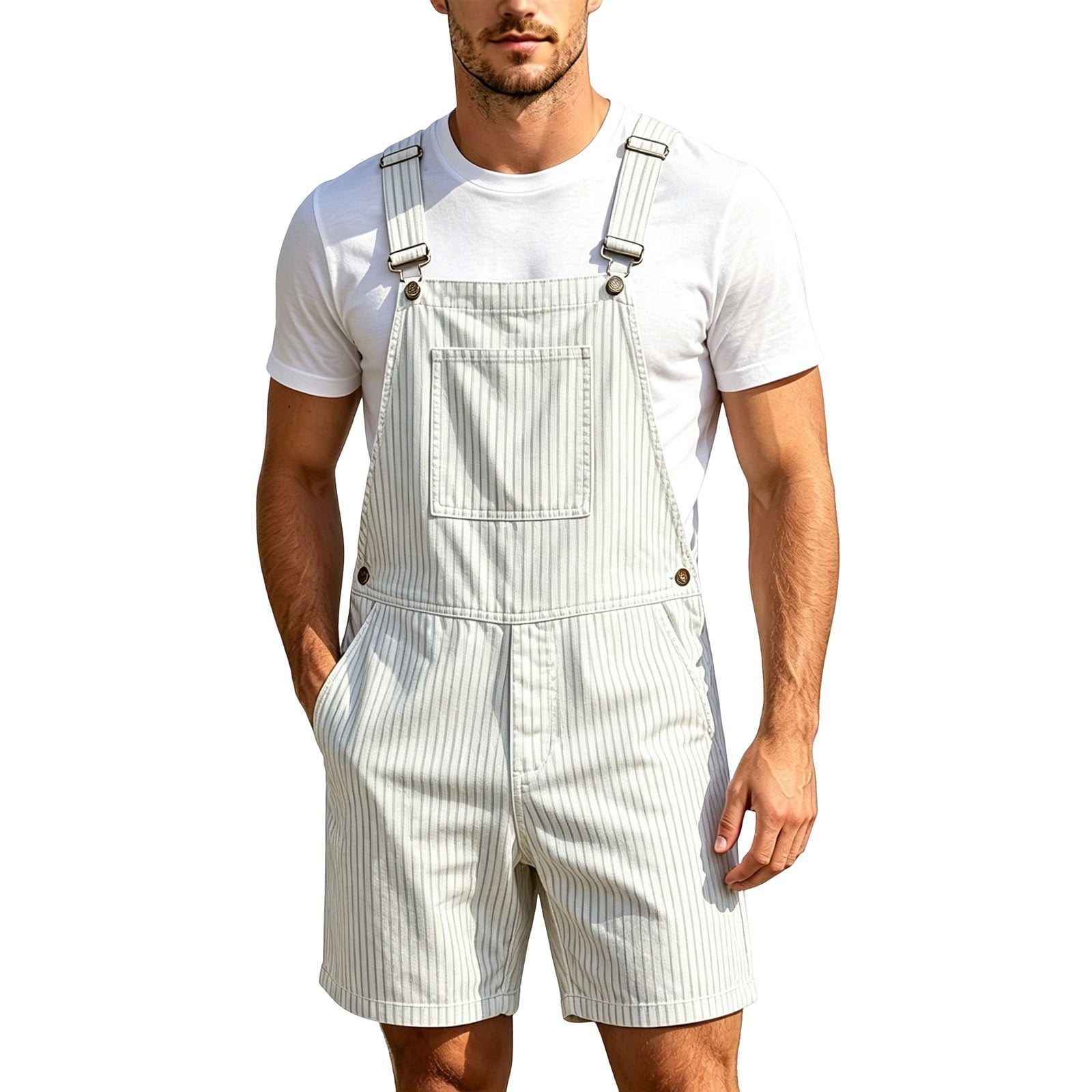 BOOMNY Oktoberfest Mens Short Bib Overalls Wide Leg Jumpsuits for Men ...