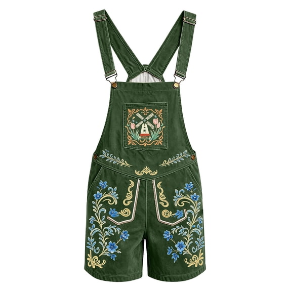 BOOMNY Oktoberfest Mens Short Bib Overalls Wide Leg Short Jumpsuits for ...