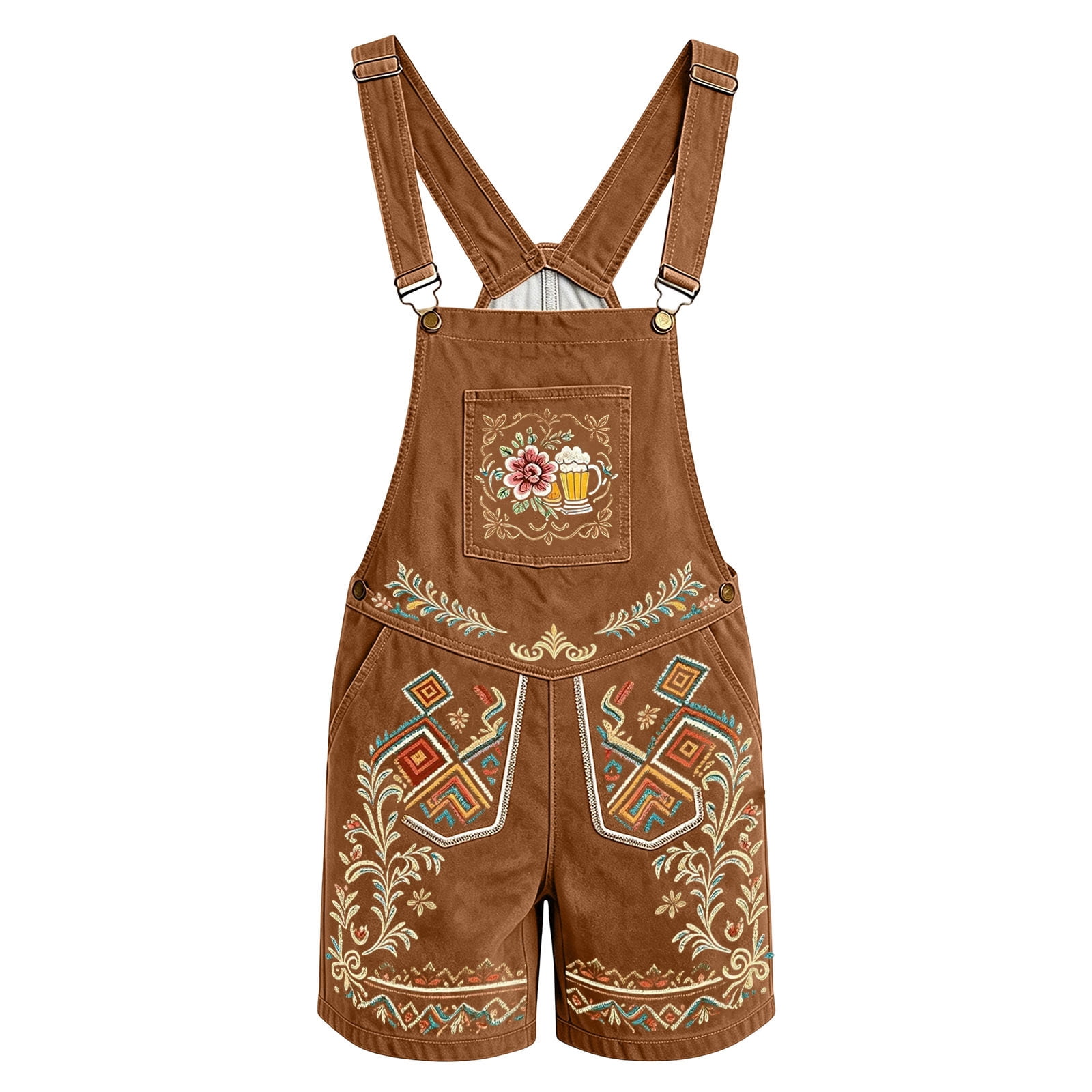 BOOMNY Oktoberfest Mens Short Bib Overalls Wide Leg Short Jumpsuits for ...