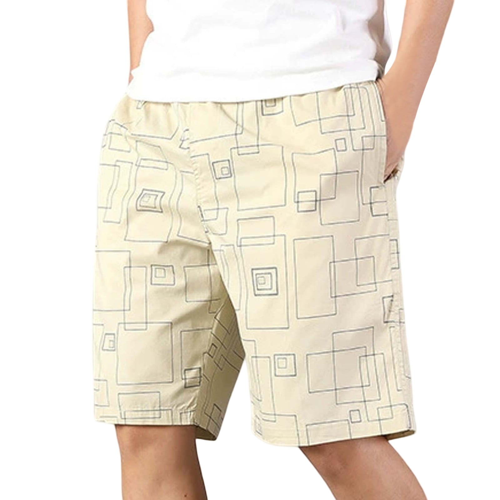 BOOMNY Shorts For Men Casual Printed Buttons Beach Shorts For Man Soft ...