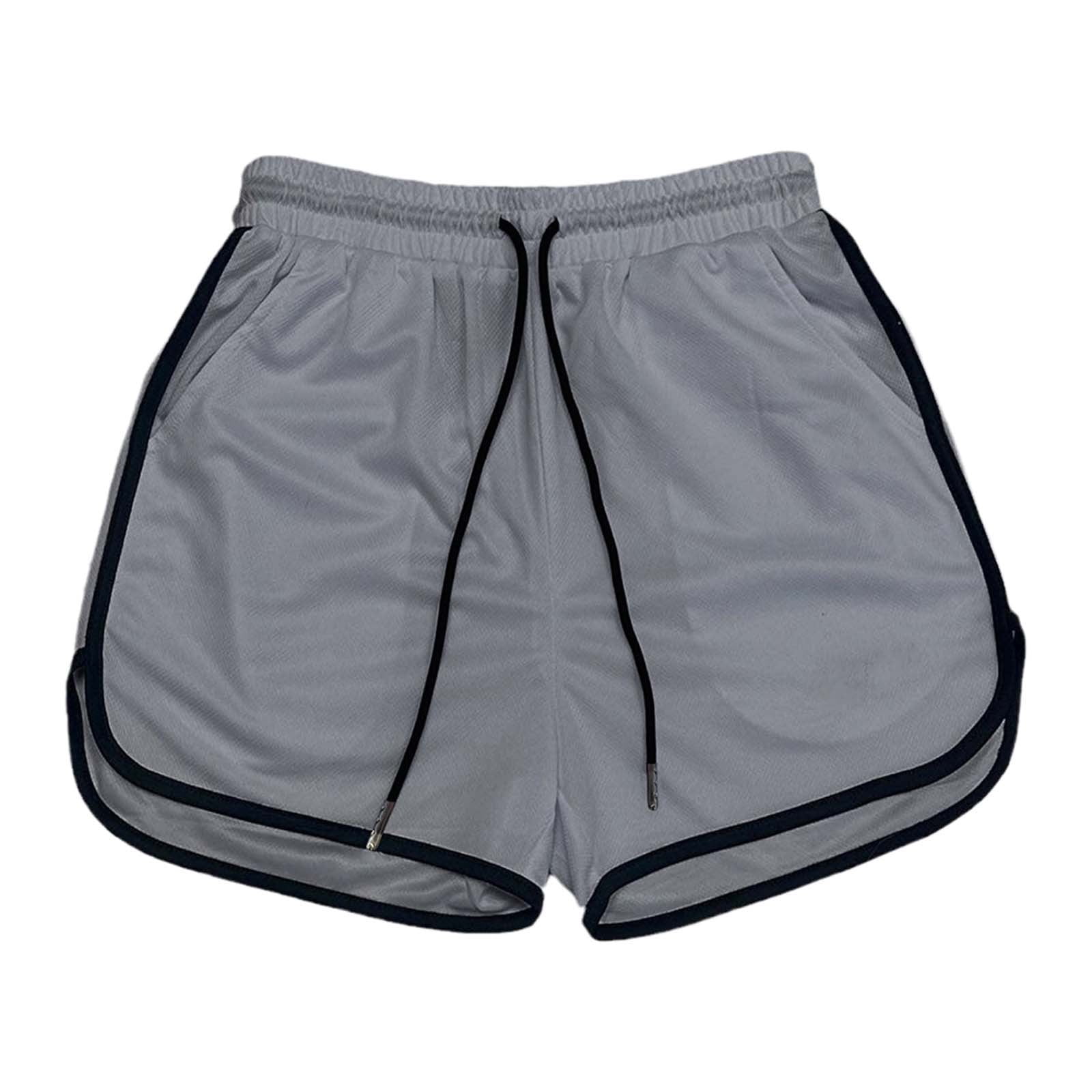 BOOMNY Shorts For Men Solid Color Elastic Waist Drawstring Sports ...
