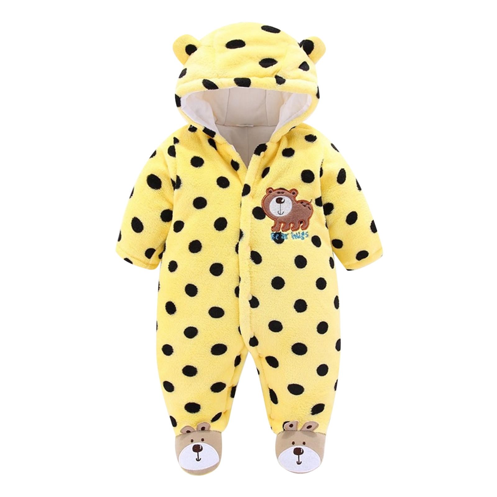 BOOMNY Toddler Baby Boys Rompers Long Sleeve Cute Cartoon Bear Printed ...