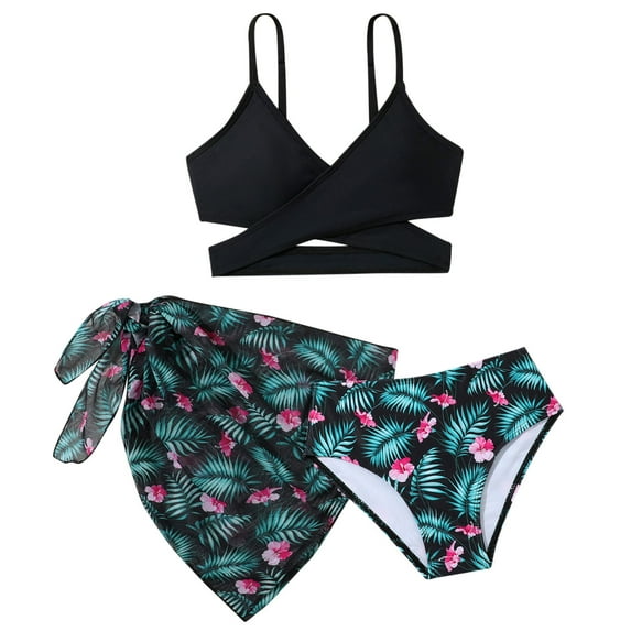 BOOMNY Toddler Baby Girls 3 Peice Swimsuits Sleeveless Bathing Suit for ...