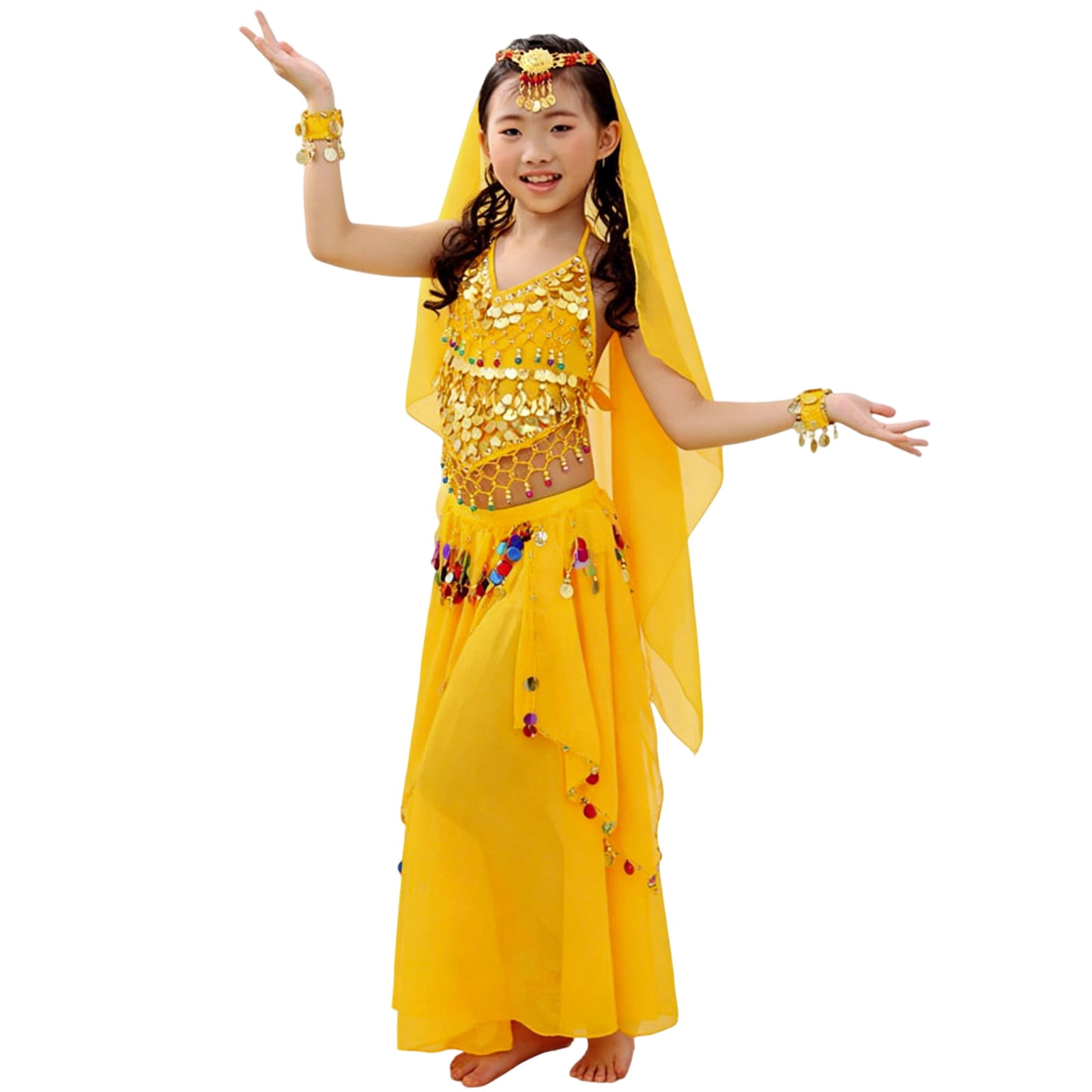 BOOMNY Toddler Baby Girls Belly Dance Outfits Sleeveless Sparkly Sequin ...