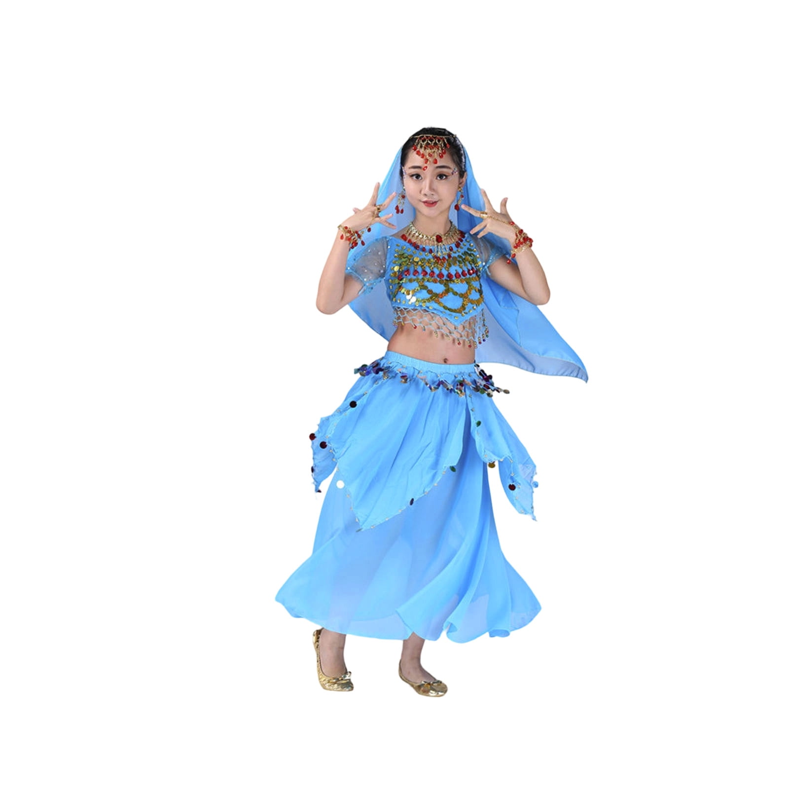 BOOMNY Toddler Baby Girls Belly Dance Outfits Sleeveless Sparkly Sequin ...